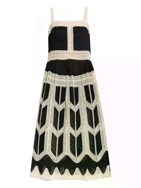 Zimmermann Lace Insert Sleeveless Square Neck Dress