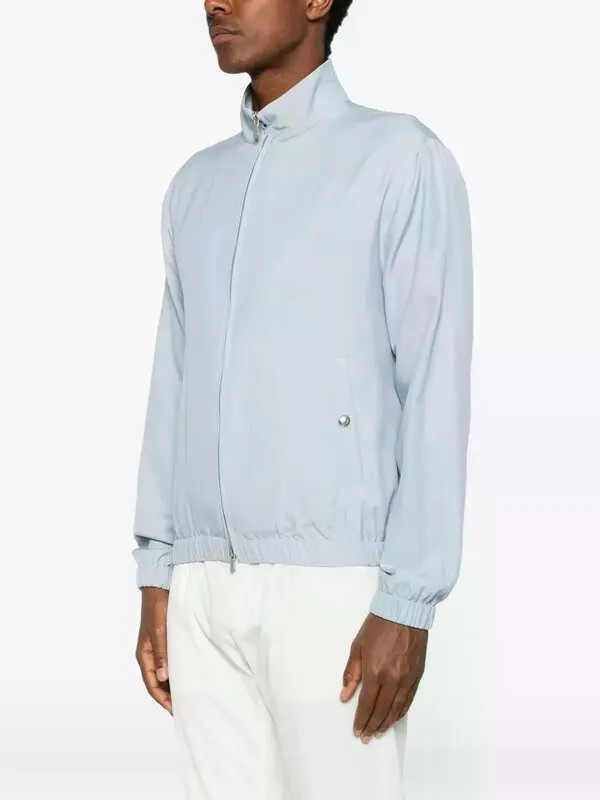 Eleventy Silk Zip-up Jacket
