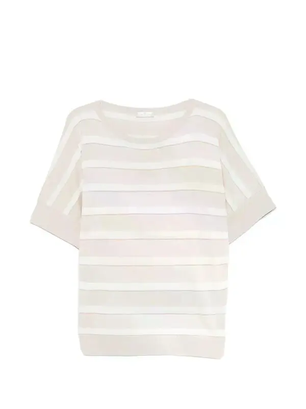 PANICALE Striped Short-sleeve Knit Top