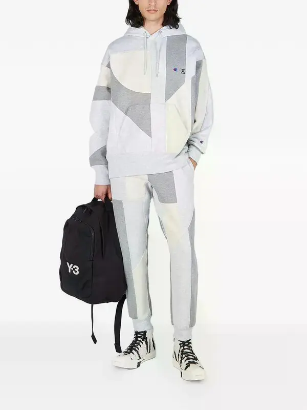 Anrealage Patchwork Embroidered Drawstring Hoodie