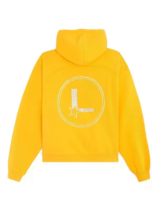 LOURDES Rhinestone Embellished Drawstring Hoodie