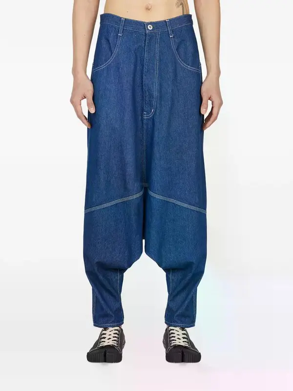 SULVAM Contrast-stitch Drop-crotch Jeans