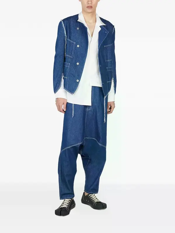 SULVAM Contrast-stitch Drop-crotch Jeans