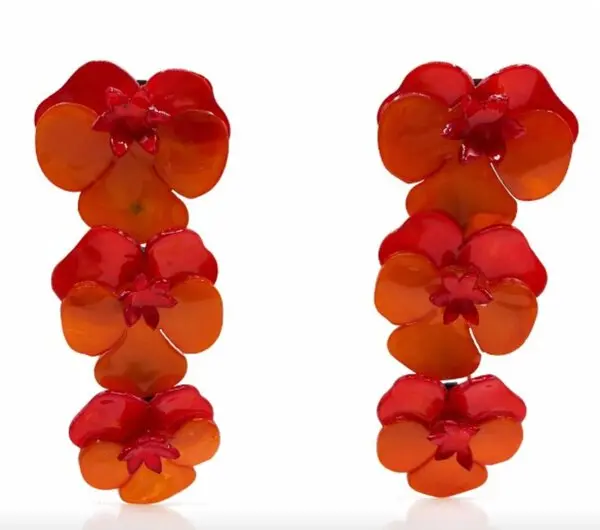MICHAEL NASH JEWELRY Meadow Triple Floral Drop Earrings - Orange