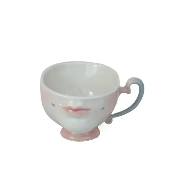H2 STUDIO Blue / Pink The Kissing Cup Theatre Porcelain Art Tableware Cup Origin - Blue/pink