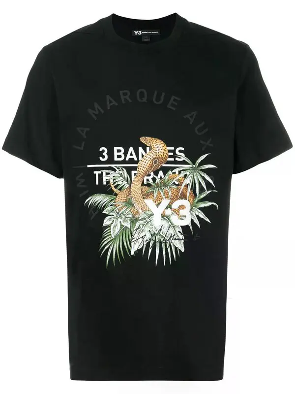 Y3 Cobra Print T-shirt - Black