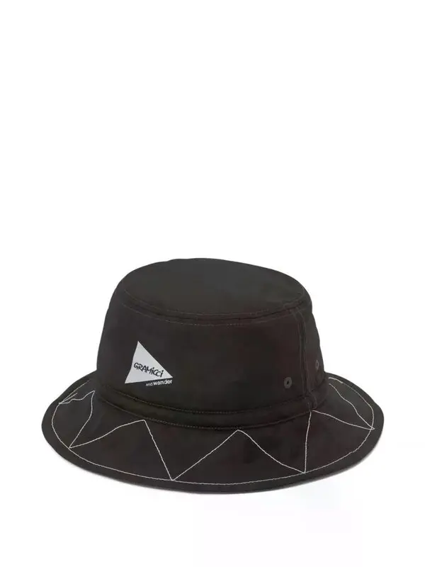Gramicci X And Wander Stitch-detail Bucket Hat - Black