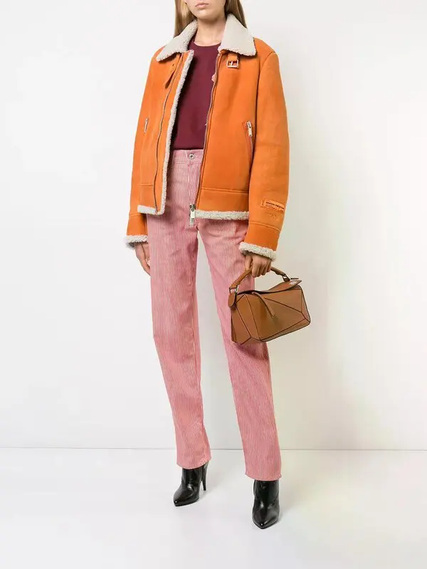 Off-White Striped Cotton Jeans