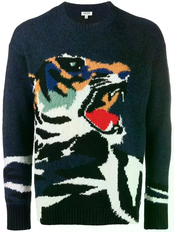 Kenzo Tiger Intarsia Wool-mohair Blend Jumper