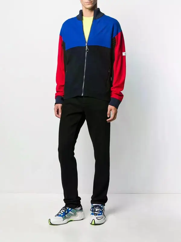 Kenzo Color Block Knit Zip-up Jacket