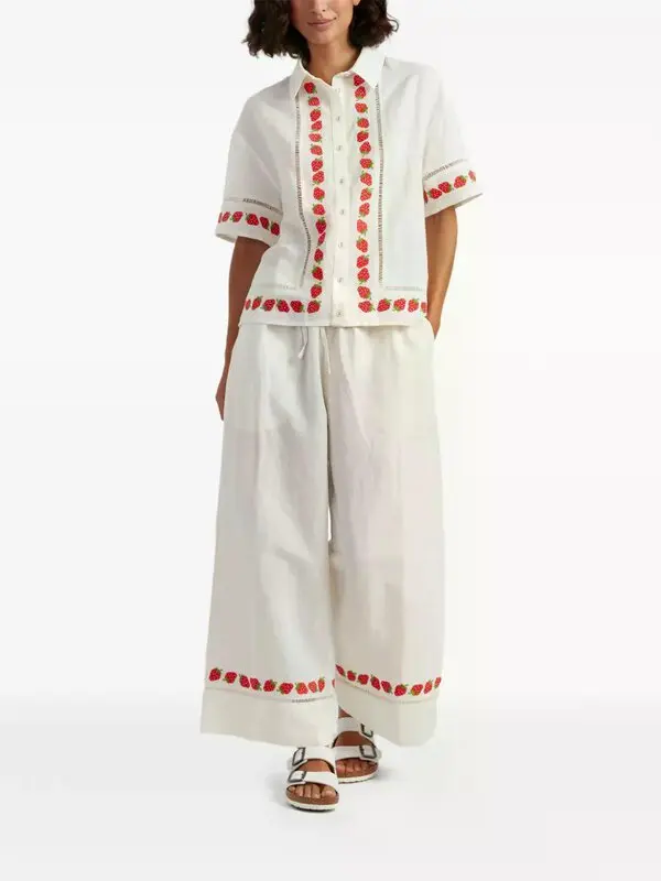 Chinti & Parker Strawberry Motif Drawstring Trousers