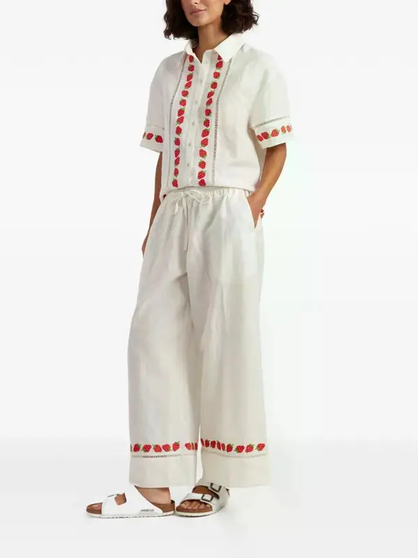 Chinti & Parker Strawberry Motif Drawstring Trousers