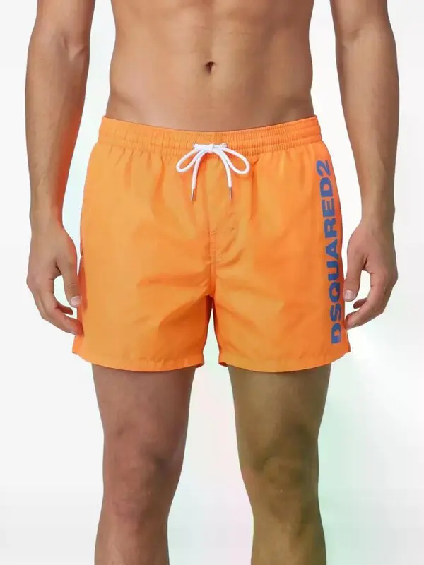 Dsquared2 Logo Drawstring Swim Shorts - Orange