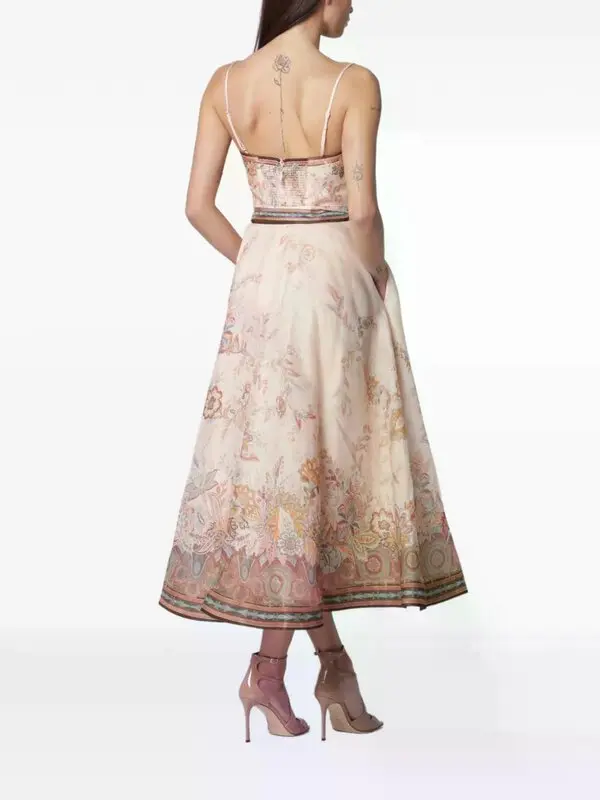 Zimmermann Alchemy Structured Midi Dress With Floral Print