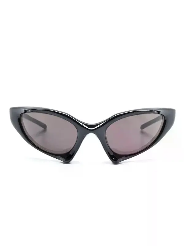 Balenciaga Runner Cat Wraparound-frame Sunglasses - Black