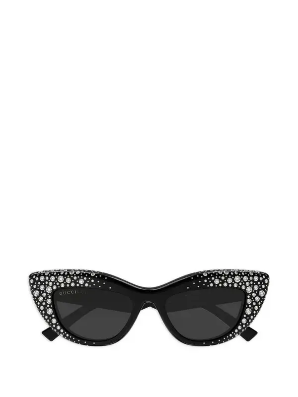 Gucci Crystal-embellished Cat-eye Sunglasses - Black