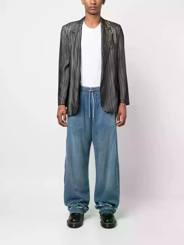 DIESEL® Distressed Effect Wide-leg Jeans