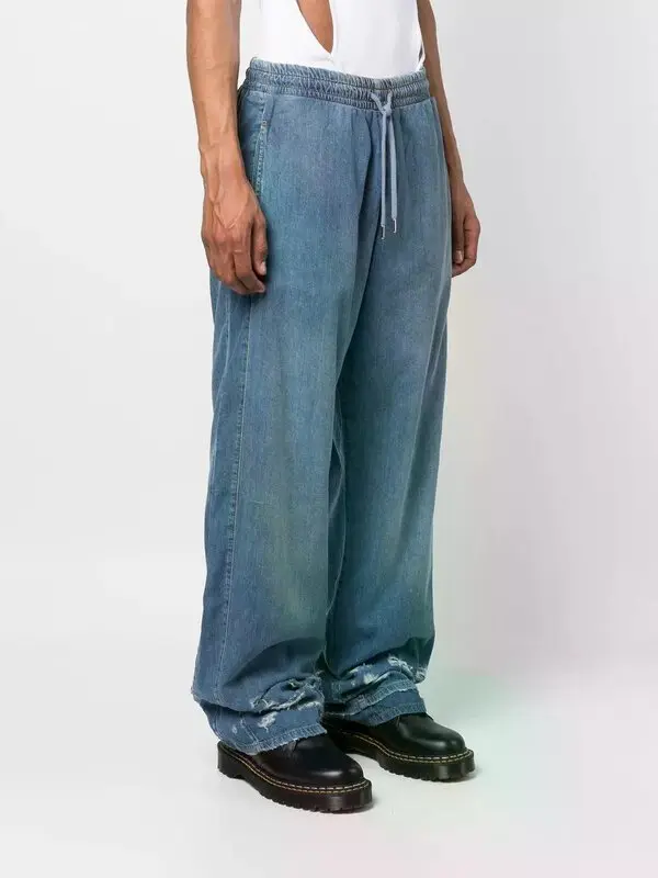 DIESEL® Distressed Effect Wide-leg Jeans
