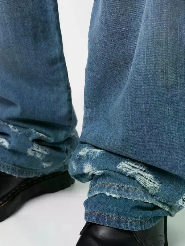 DIESEL® Distressed Effect Wide-leg Jeans