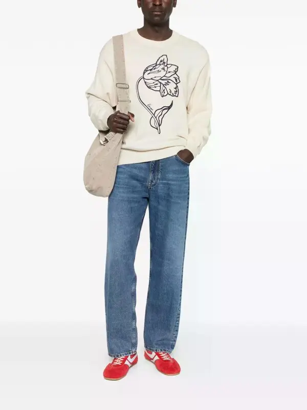 Kenzo Floral Embroidered Crew Neck Sweater