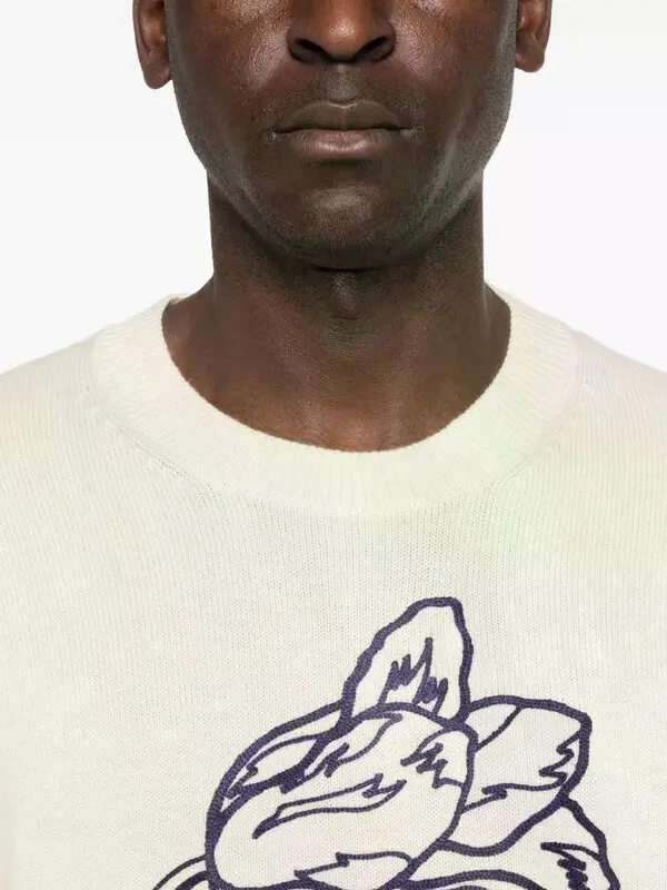 Kenzo Floral Embroidered Crew Neck Sweater