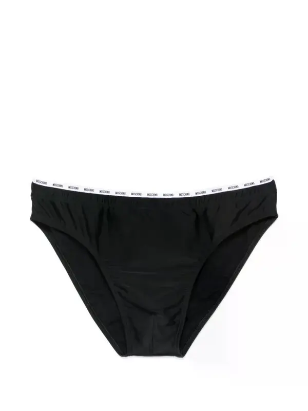 Moschino Logo-waistband Briefs - Black