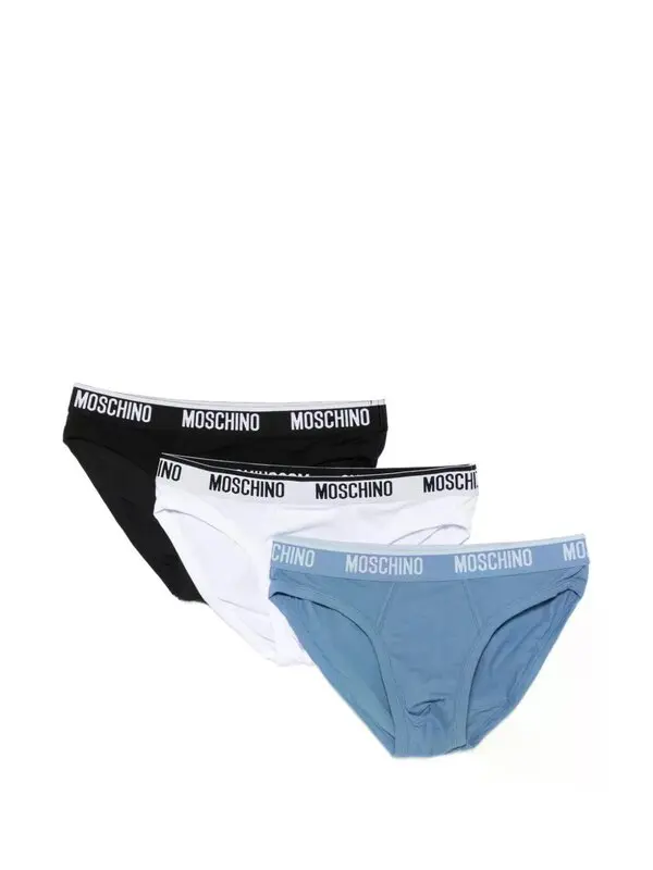 Moschino Logo-waistband Briefs - Blue