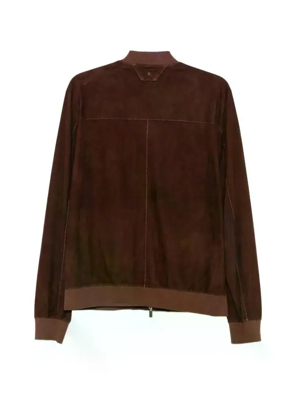 SALVATORE SANTORO Suede Bomber Jacket - Brown