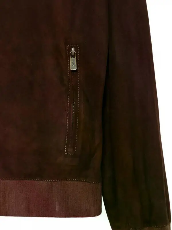 SALVATORE SANTORO Suede Bomber Jacket - Brown