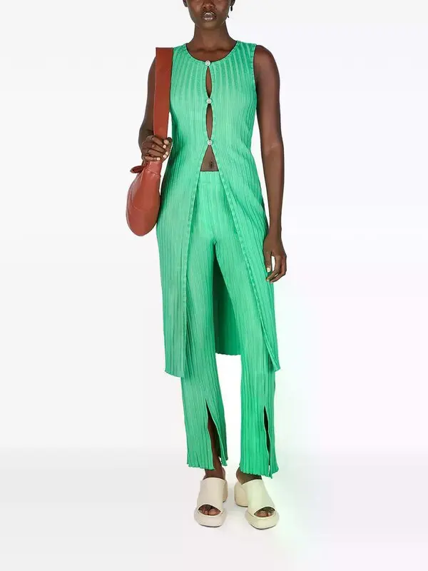 SIMONMILLER Pleated High-waisted Trousers With Front Slits