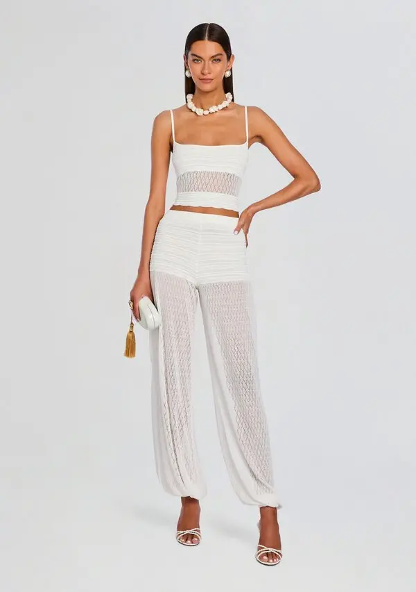 Retrofete Lesli Ruffle Pointelle Cami