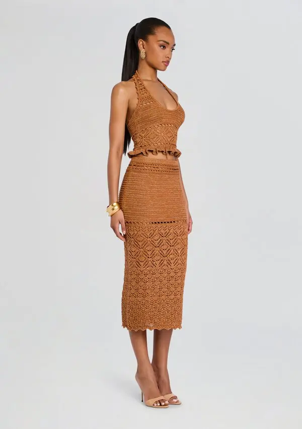 Retrofete Laurine Crochet Halter Neck Top