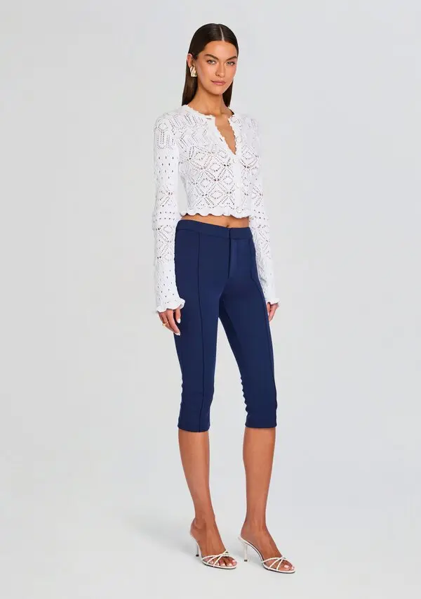 Retrofete Giuliana Crochet Cardigan With Scalloped Hem