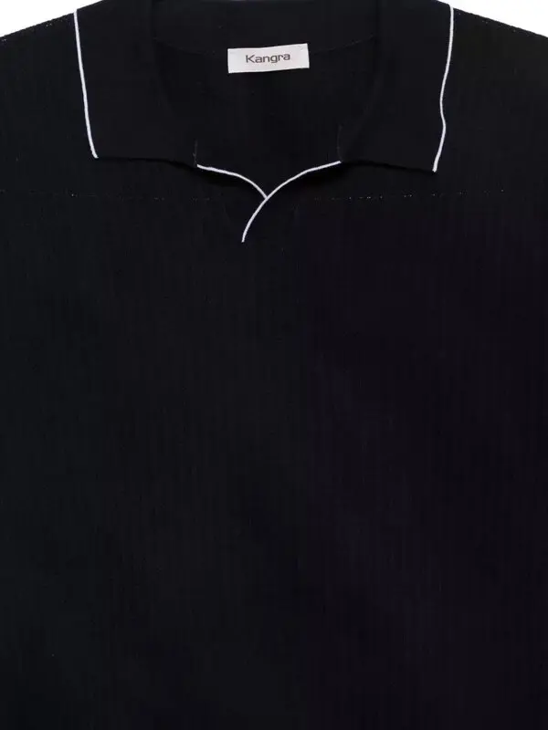KANGRA Contrast-trim Ribbed-knit Sweater