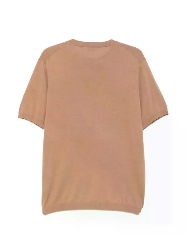 KANGRA Fine-knit Crew-neck T-shirt - Neutrals