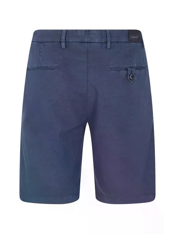MICHAEL COAL Pleated Linen Twill Shorts - Blue
