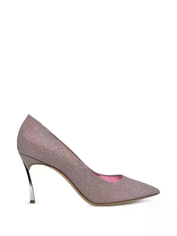 Casadei Blade Glitter-effect Pointed-toe Heeled Pumps - Pink