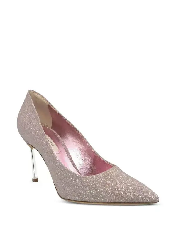 Casadei Blade Glitter-effect Pointed-toe Heeled Pumps - Pink