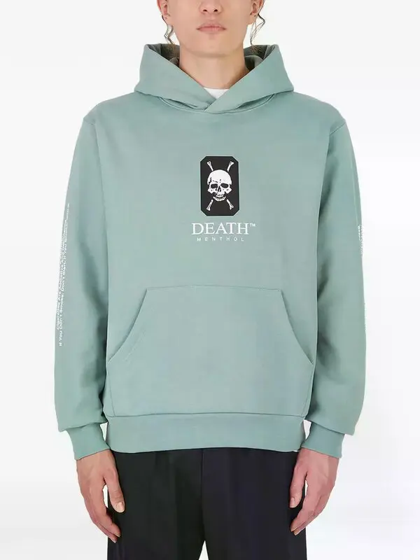 DEATH CIGARETTES Graphic Print Hooded Sweatshirt