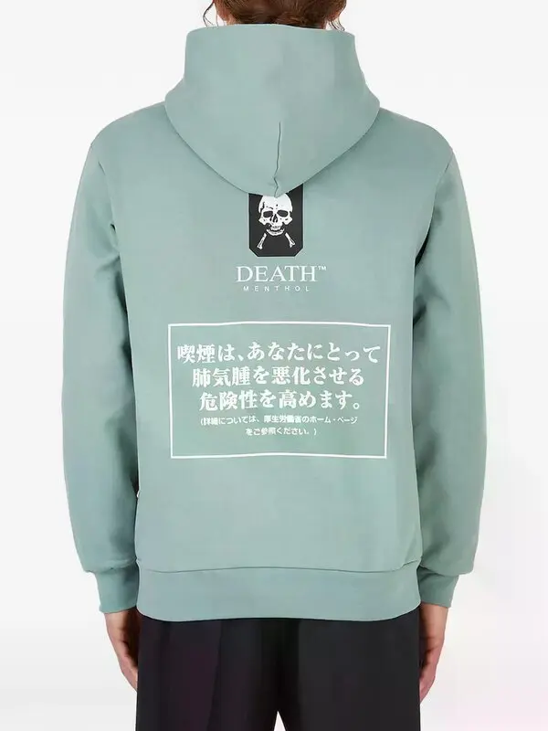 DEATH CIGARETTES Graphic Print Hooded Sweatshirt