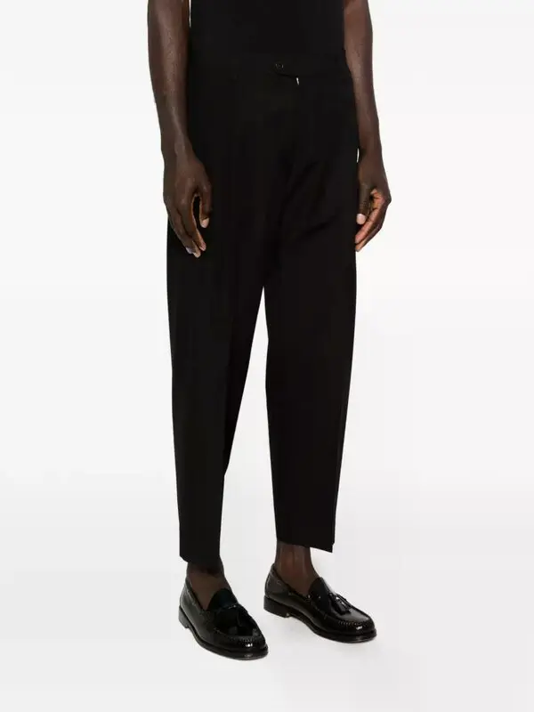 BRIGLIA 1949 Pleated Pressed-crease Trousers - Black