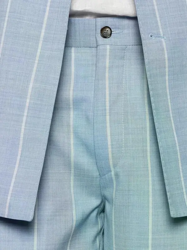 LUIGI BIANCHI MANTOVA Pinstripe Double-breasted Suit - Blue
