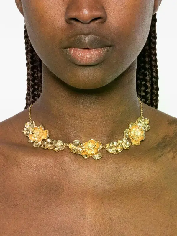 Chloé Tone Flower Motif Necklace