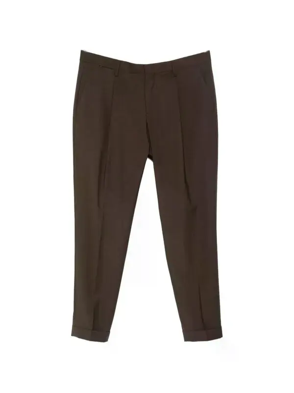 BRIGLIA 1949 Pleated Turn-up Trousers - Brown