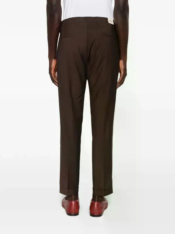 BRIGLIA 1949 Pleated Turn-up Trousers - Brown