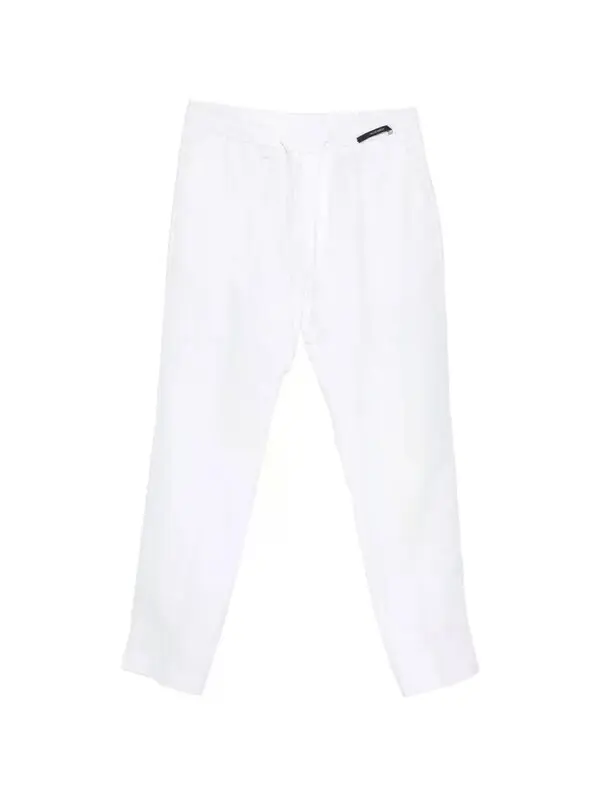 MICHAEL COAL Coulisse Drawstring Elasticated-waist Trousers - White