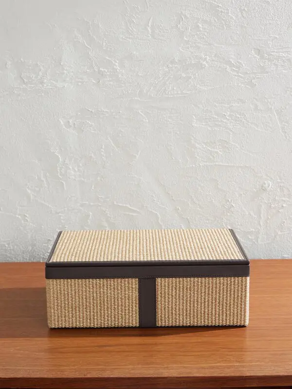 Brunello Cucinelli Steel And Raffia Cocktail Set