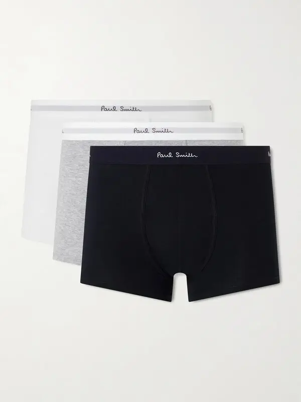 Paul Smith Three-pack Stretch Organic Cotton Jersey Boxer Briefs - Multi