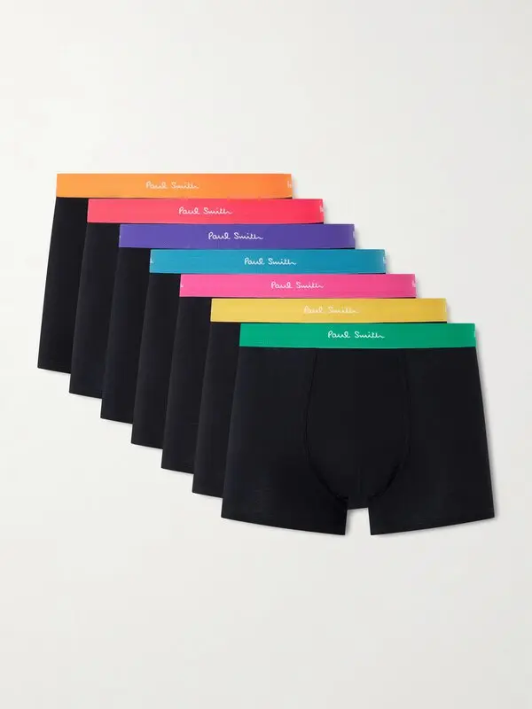 Paul Smith Three-pack Stretch Organic Cotton-blend Jersey Boxer Briefs - Black