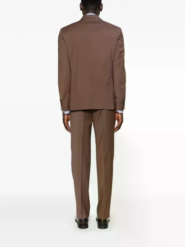 PAOLONI Double-breasted Peaked-lapel Suit - Brown